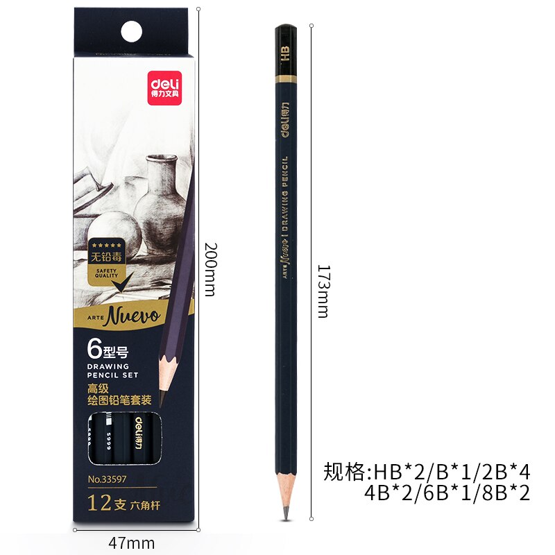 12pcs/set Drawing Pencil Set Wooden Art Supplies H... – Vicedeal