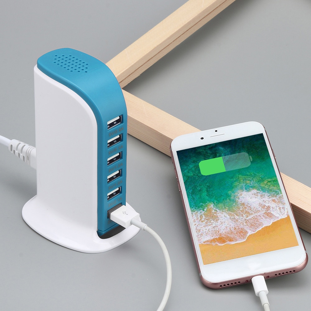 6 USB MultiPort UK Plug Quick Charger Desktop HUB ... – Grandado
