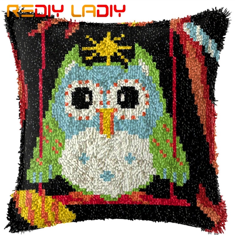 Klink Haak Kussen Groene Uil Kussensloop Pre-Gedru... – Grandado