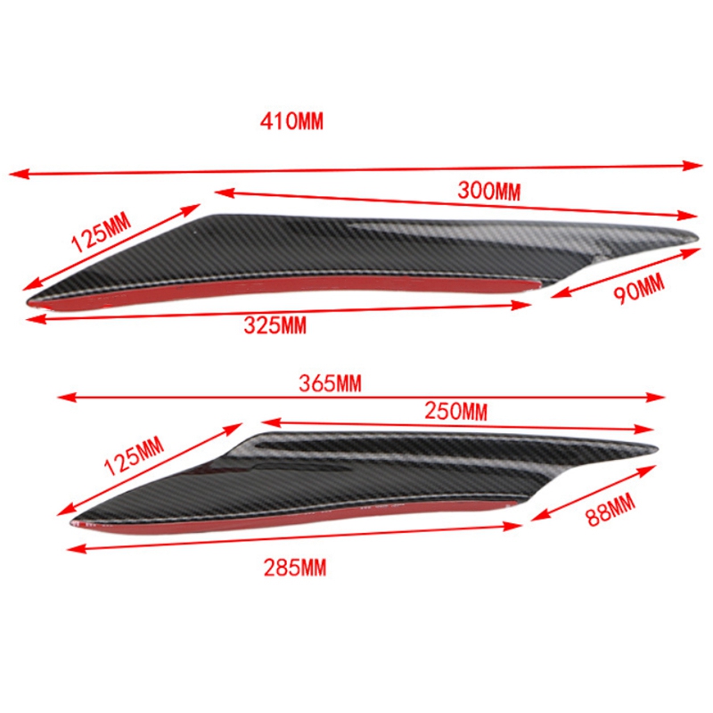 4PCS Carbon Fiber Car Stoßfänger Fin Canard Splitt... – Vicedeal