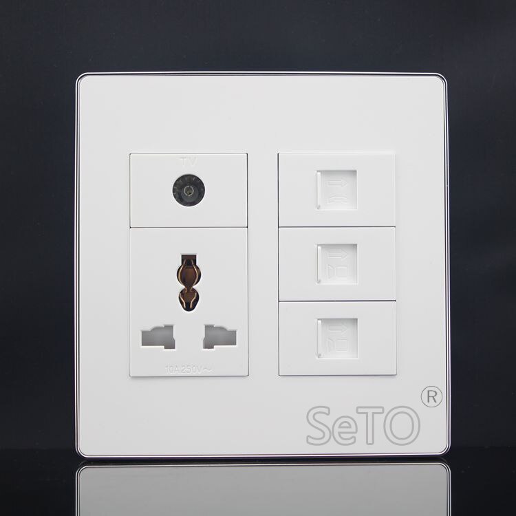 SeTo 120 Type Three Hole Power Socket + Cat3 Telep... – Vicedeal