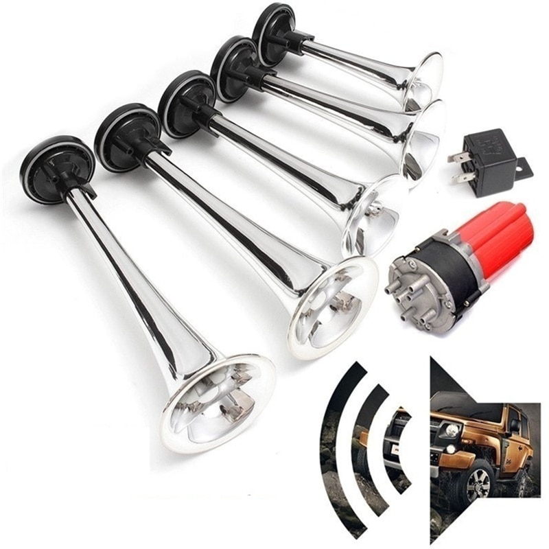 12V 125db 5 Silver Dixie Super Loud Car Trumpet Ai... – Vicedeal
