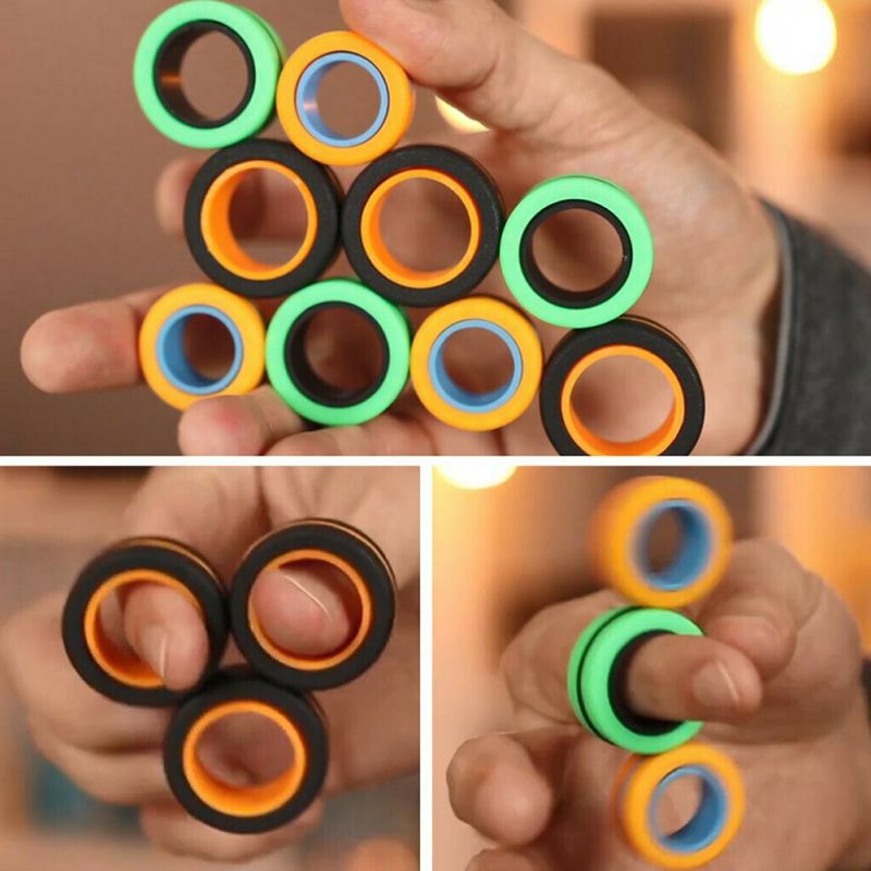 3pc/set Anti-Stress Finger Magnetic Rings Autism A... – Vicedeal