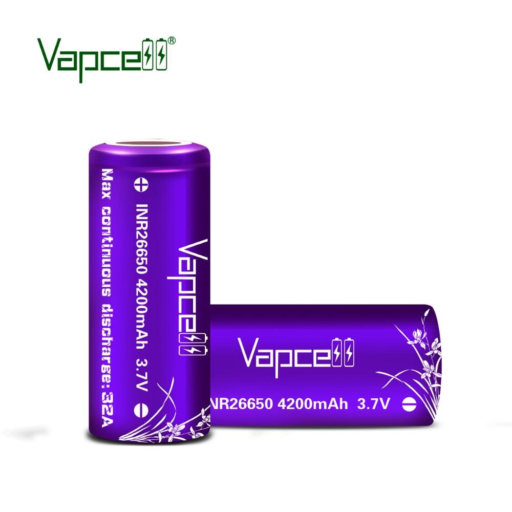 Original Vapcell 26650 4200mAh 32A li ion battery ... – Grandado