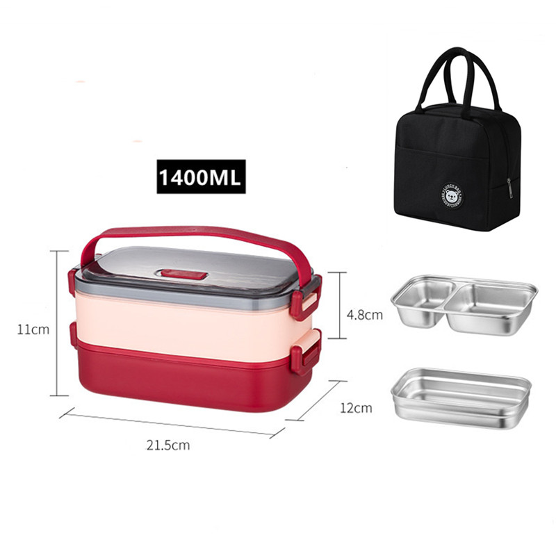 1400ml Double Layer Stainless Steel 304 Lunch Box ... – Grandado