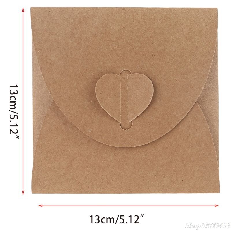 50pcs 13x13cm Heart Kraft Paper Case Bag,Sleeves D... – Grandado
