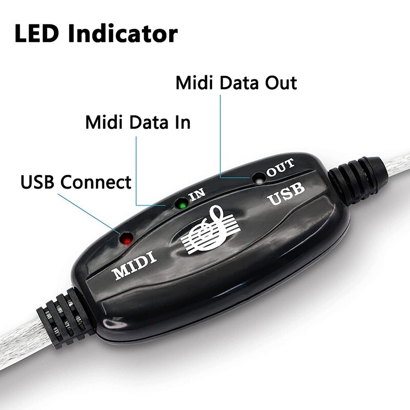USB MIDI Cable Adapter, USB Type A Male To MIDI Di... – Grandado