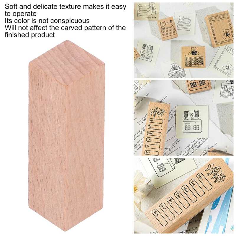 11pcs Carving Wood Block Unfinished Wooden Stamp N... – Grandado