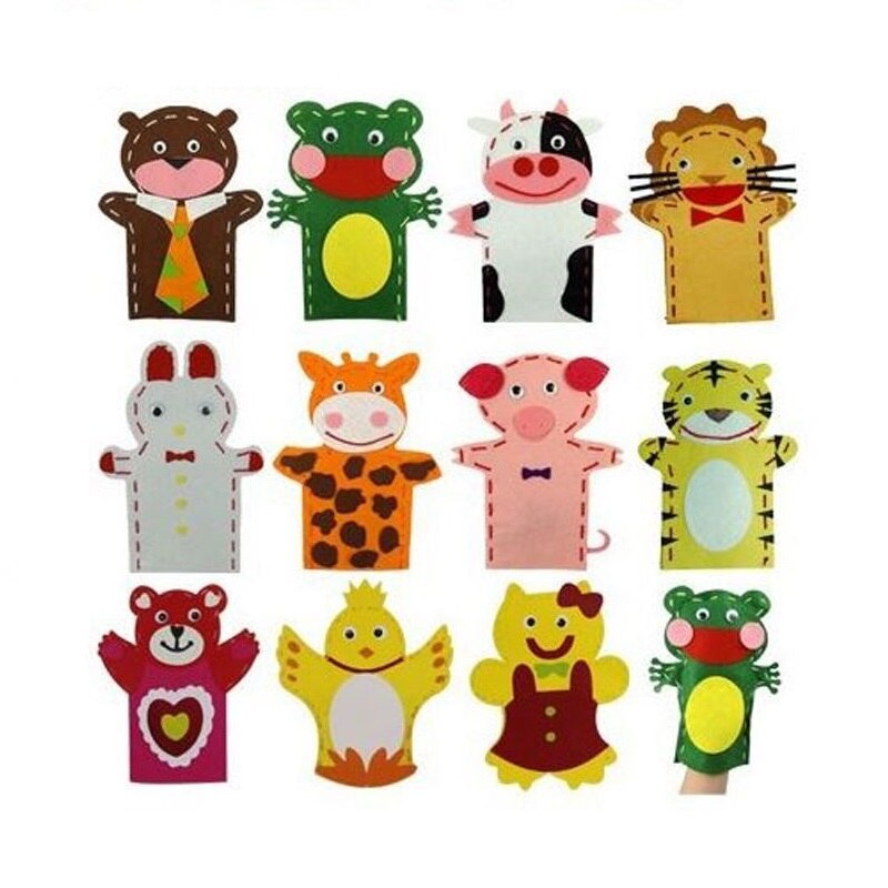 16PCS/Lot Non-Woven Cloth Animal Hand Puppet DIY K... – Grandado