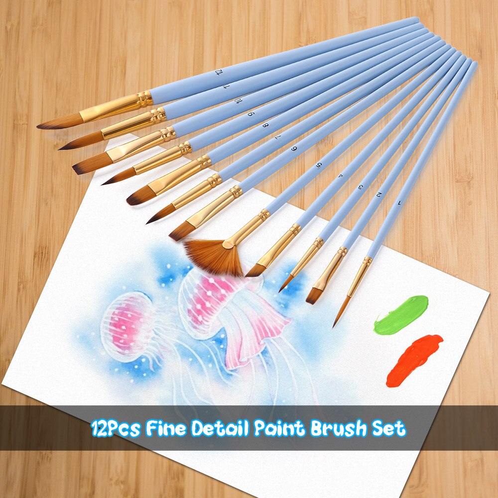 12Pcs Fine Detail Paint Brush Set Double Color Tak... – Grandado