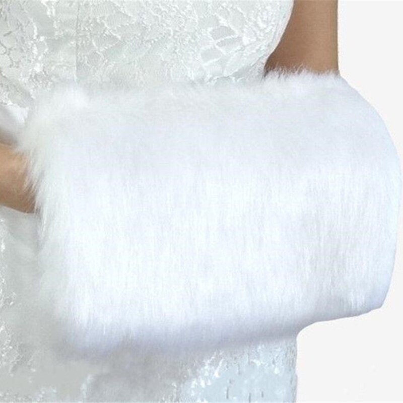 Faux pels vinter hånd muff elfenben hvit farge bil... – Grandado