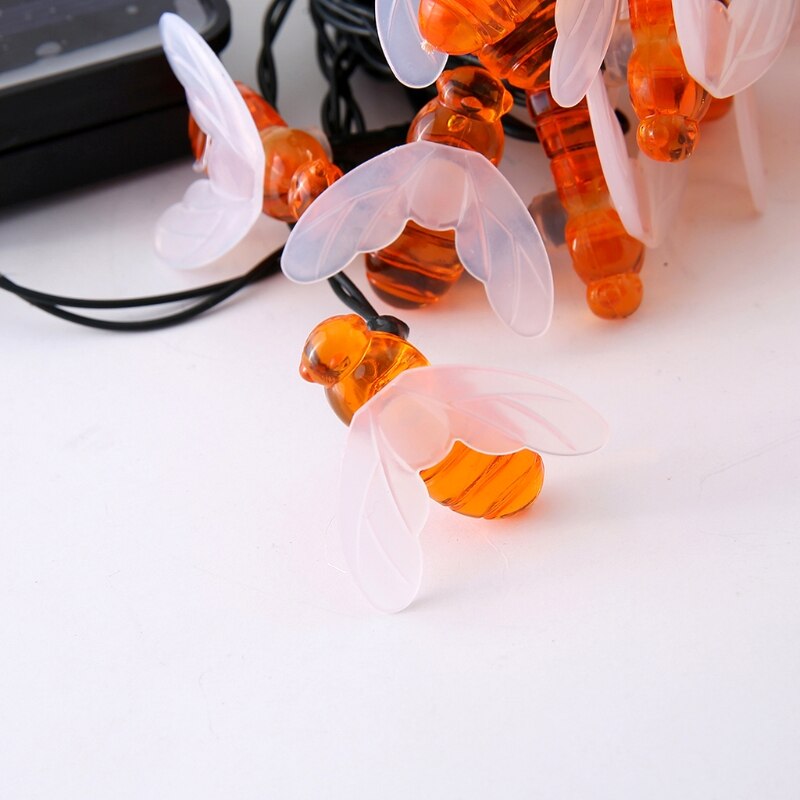 Solar Powered Honey Bee String Lights 30 LED Solar... – Grandado
