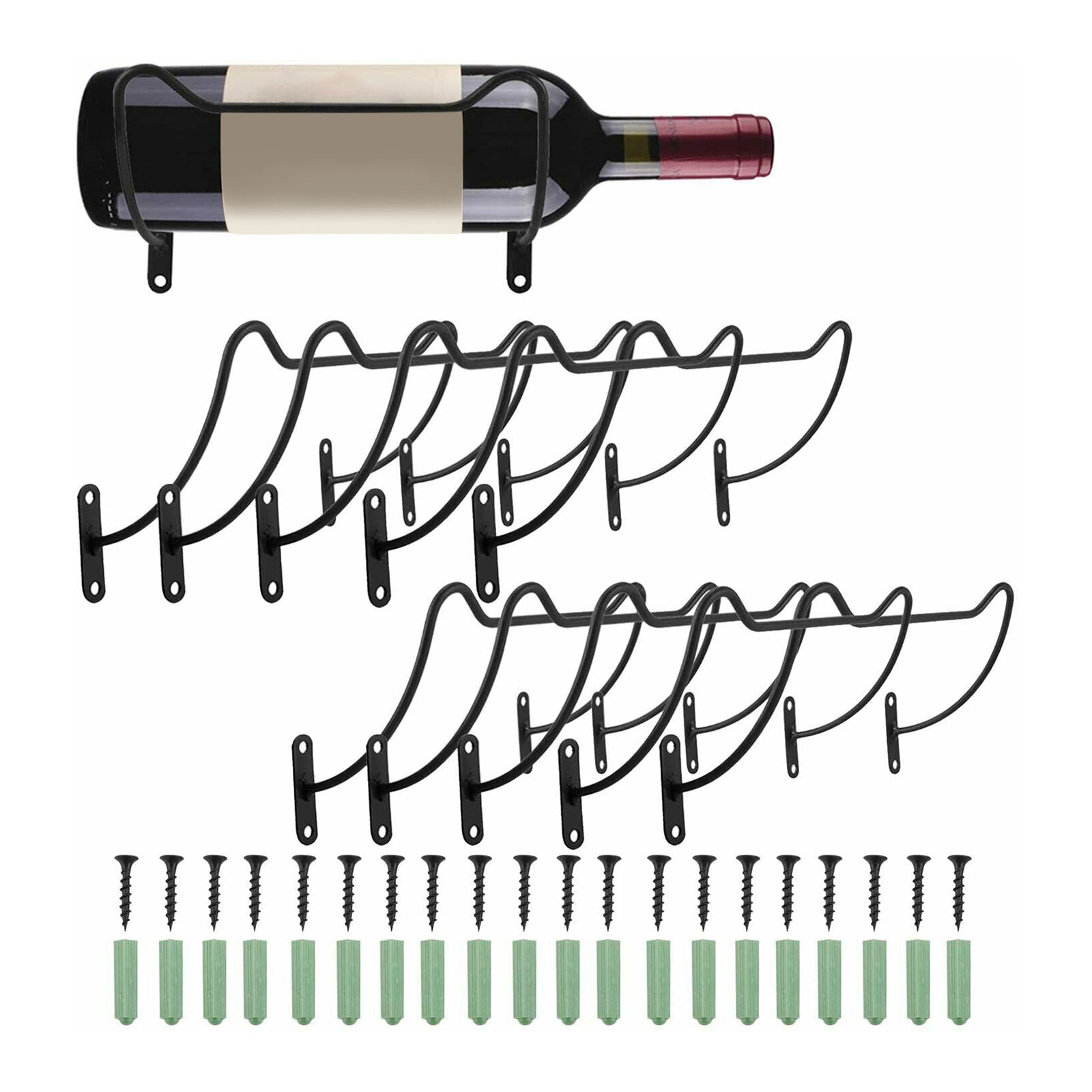 10Pieces Wall Mounted Wine Racks Iron Wine Bottle ... – Grandado