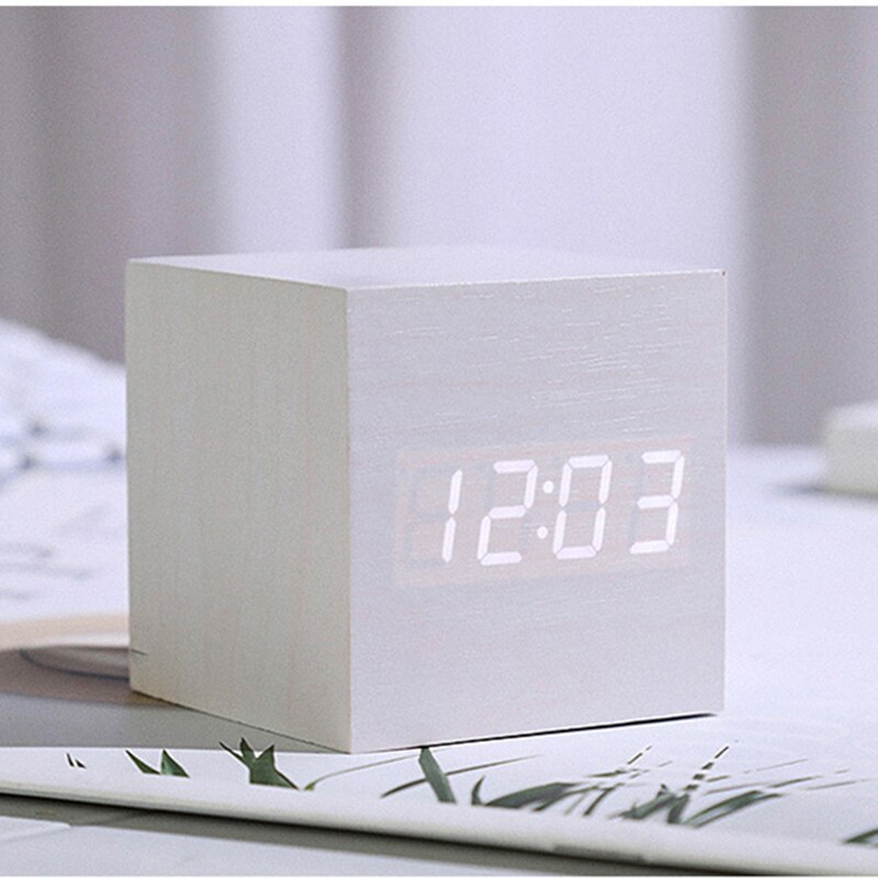 Square Led Digital Wood Clock Electronic Mini Alar... – Vicedeal