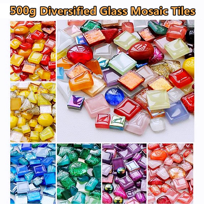 500g/17.63oz Diversified Glass Mosaic Tiles DIY Mo... – Grandado