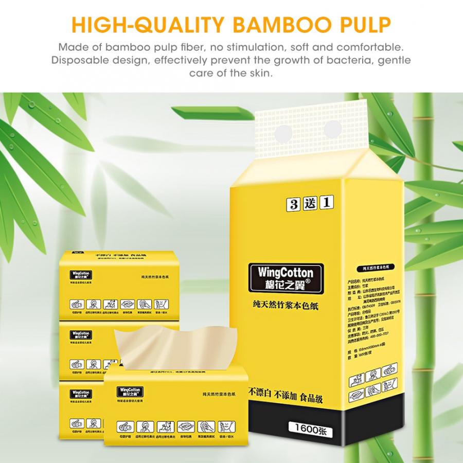 Wegwerp Doekjes 4 Layer 400 Stuks Bamboe Pulp Faci... – Grandado