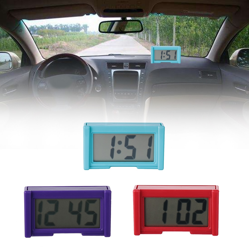 Car Desk Clock Digital LCD Screen Self-Adhesive El... – Grandado