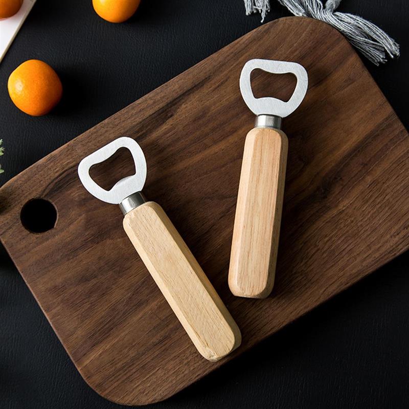 Practical Rubber Wood Handle Stainless Steel Beer ... – Grandado