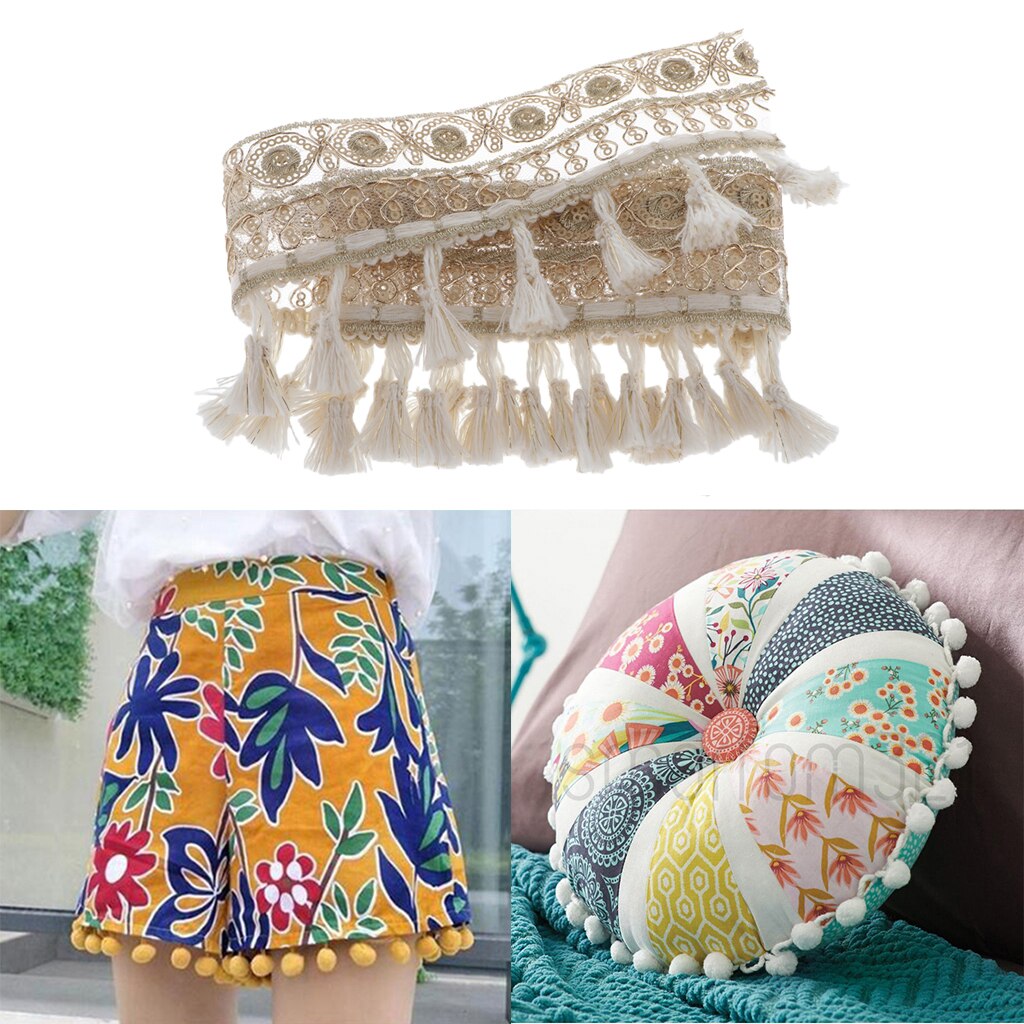 1yd Fringe Pom Pom Lint Lace Naaien Trim Braid Ban... – Grandado
