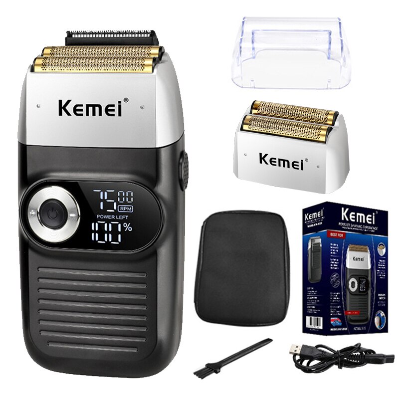 Kemei-Afeitadora eléctrica con pantalla LCD para h... – Grandado