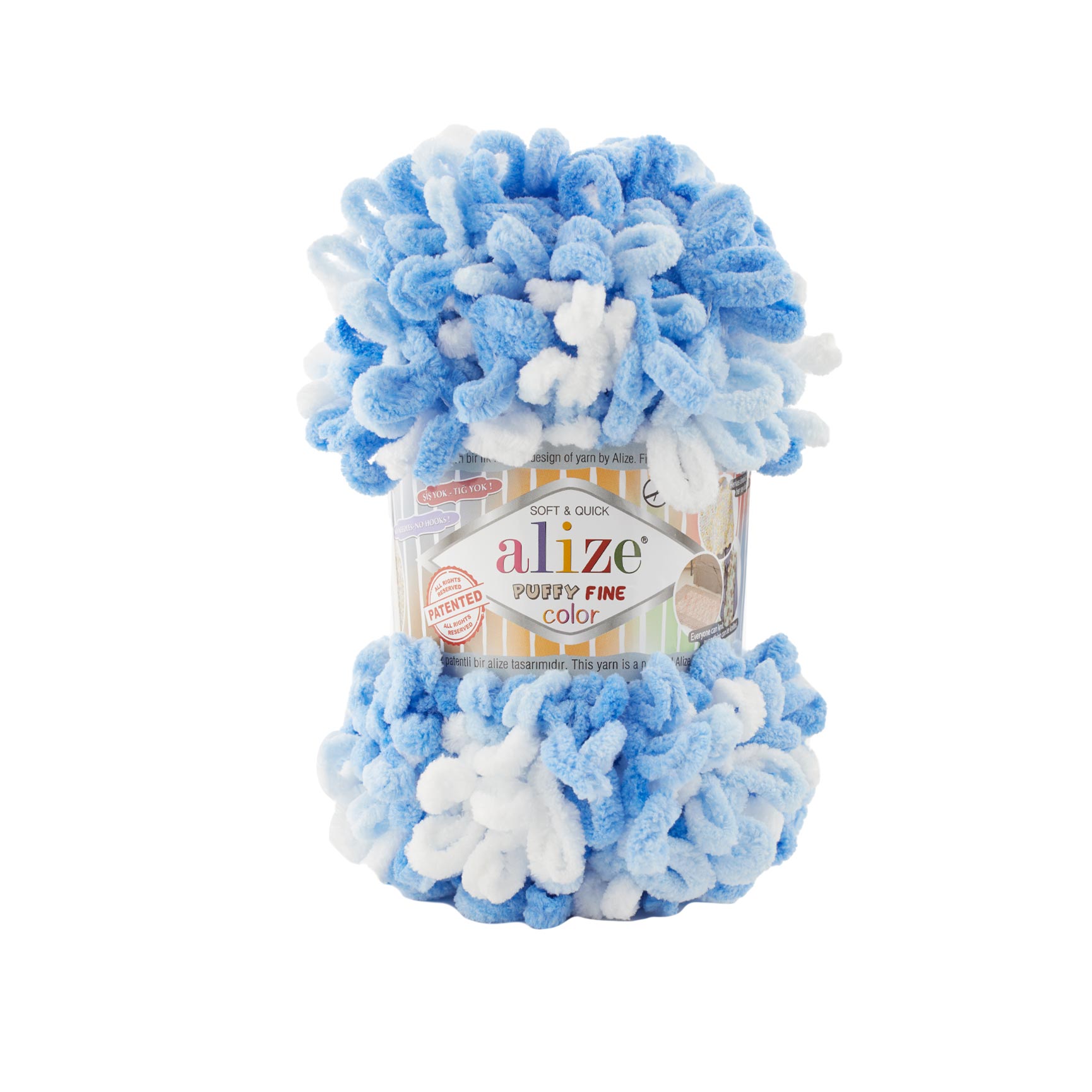 Alize PUFFY FINE COLOR YARN 5x100GR %100 MICROPOLY... – Vicedeal