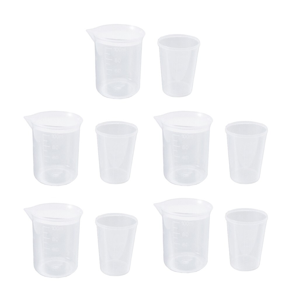 10PCS Messbecher 50ML Medizin 100ML Weiß Kunststof... – Vicedeal