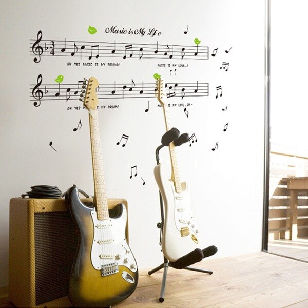 Music Staff Wall Stickers Musical Note Stickers Li... – Grandado
