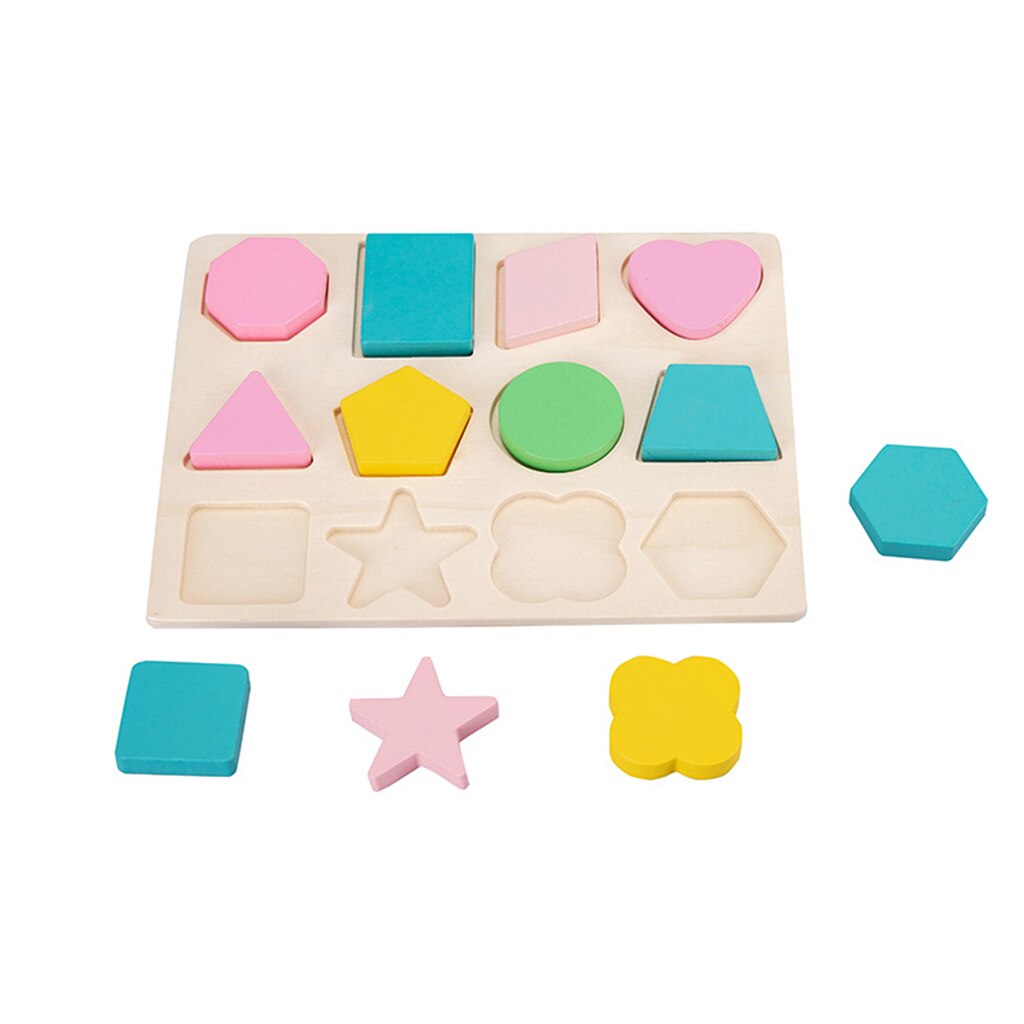 Colorful Wooden Shapes Puzzle for Kids Toddler, Pr... – Grandado
