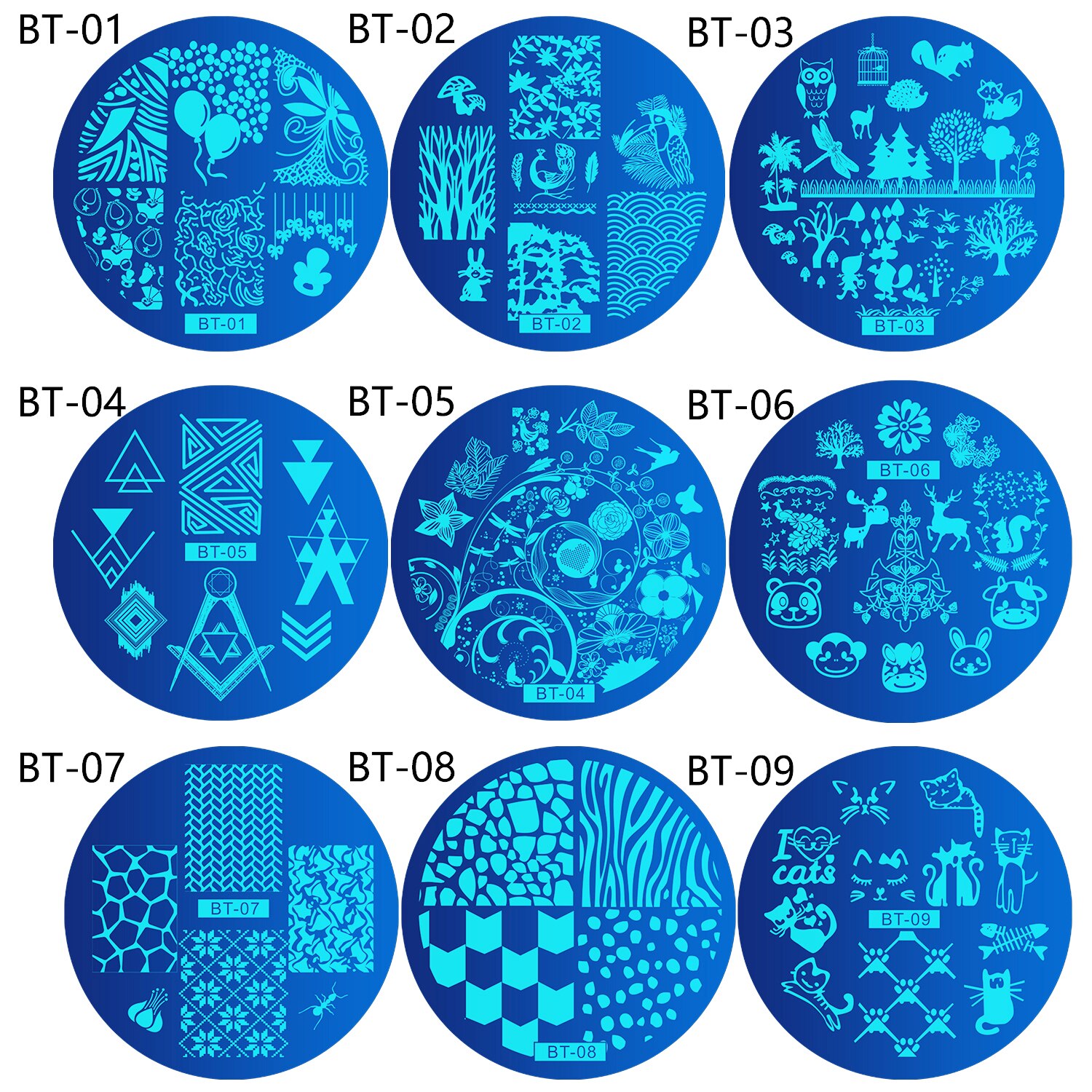 Biutee 16pcs Nail Plates Designs Nail Plates Art S... – Grandado