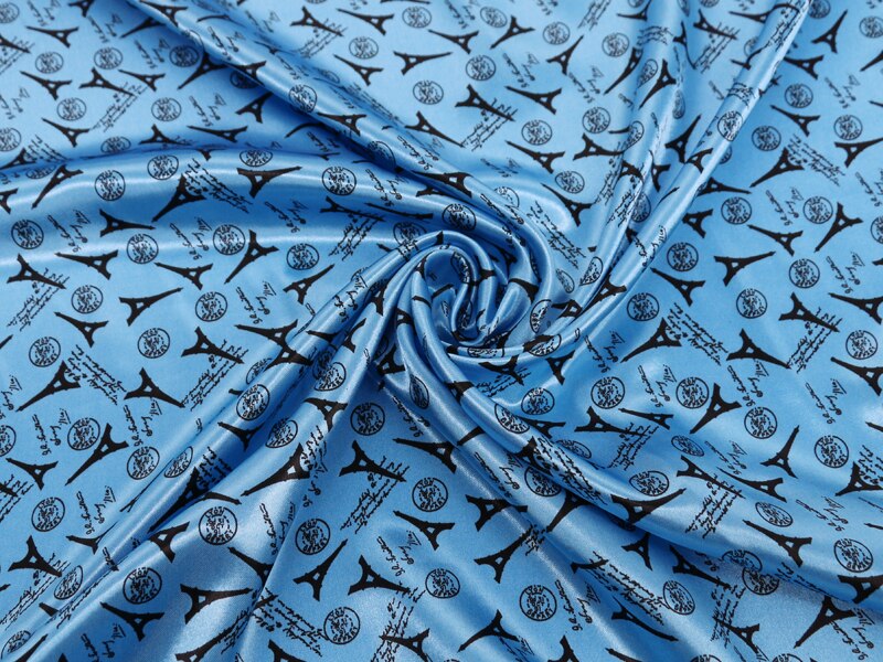 Tower pattern soft satin fabric lining – Grandado