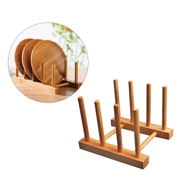 Wooden Drainer Plate Stand Wooden Dish Plate Fold ... – Vicedeal