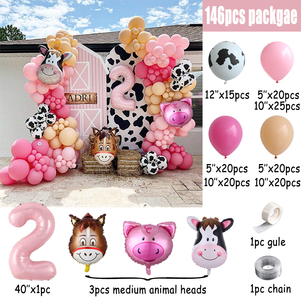 146pcs Farm Cow Balloon Garland Arch Kit with 40in... – Grandado