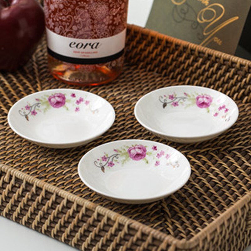 Wourmth Bone Porcelain Plates Rural Flower Plate W... – Vicedeal