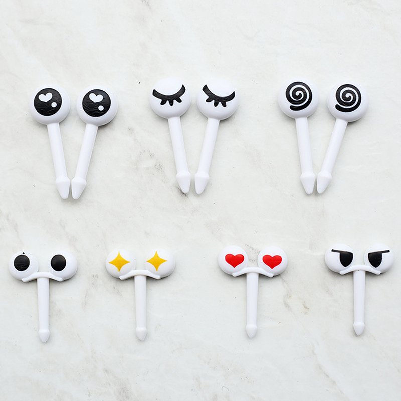 10Pcs Mini Skewers Cute Cartoon Eyes Fork Sticks B... – Vicedeal