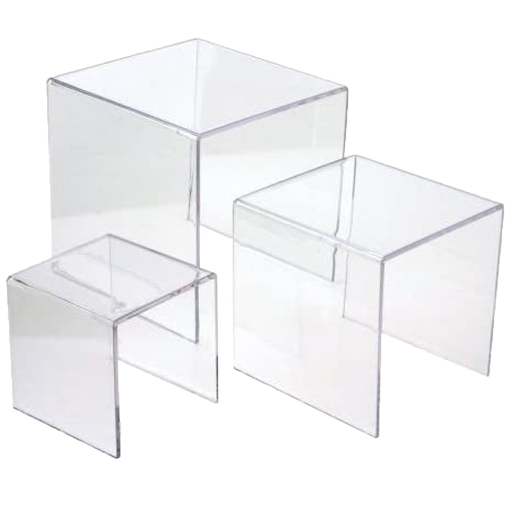 Clear Acrylic Riser Set 3 Display Stand Risers Jew... – Vicedeal