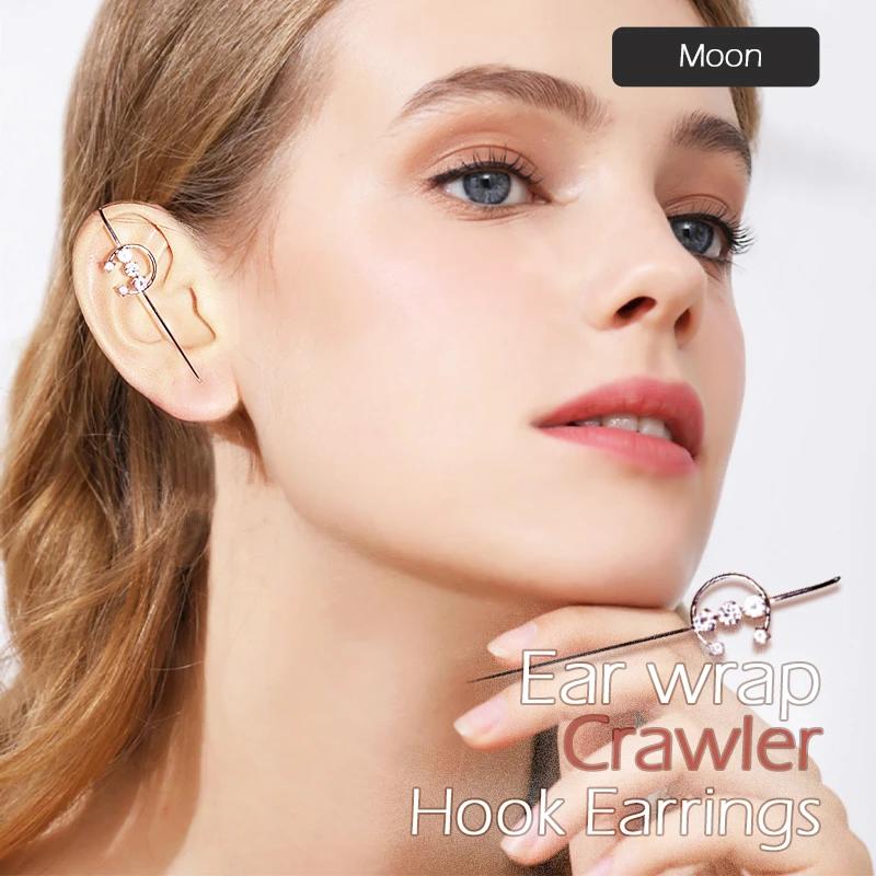 Ear Wrap Crawler Hook Earrings for Women Gold,CZ,L... – Grandado
