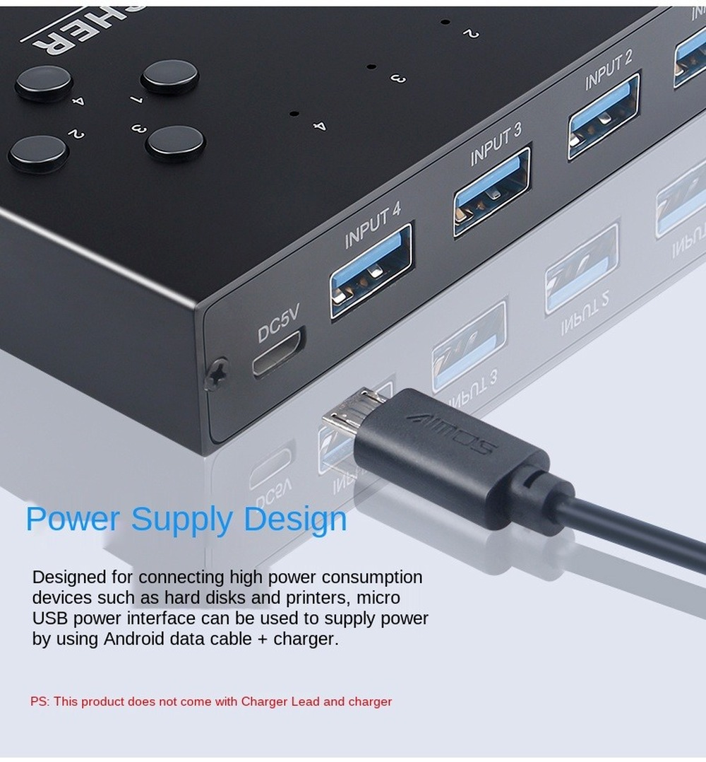 4-Port USB3.0 Sharer Switch USB KVM Switcher With ... – Vicedeal