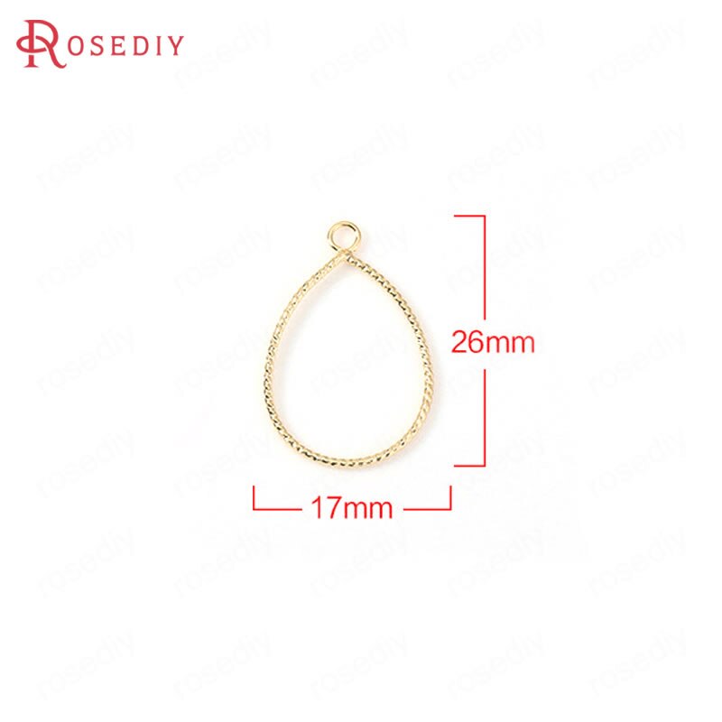 (34631)10PCS 17*26MM 24K Gold Farbe Messing Verdre... – Vicedeal