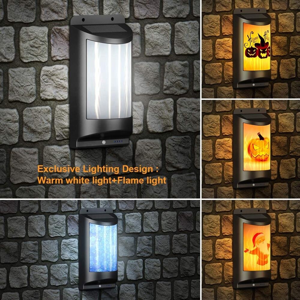 Zonne-energie Vlam Wandlamp Waterdichte Muur Gemon... – Vicedeal