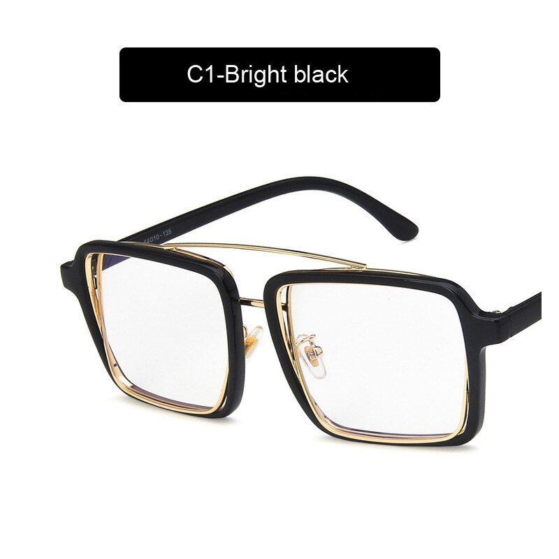 2022 Transparent Glasses Frame Red Square Flat Mir... – Grandado