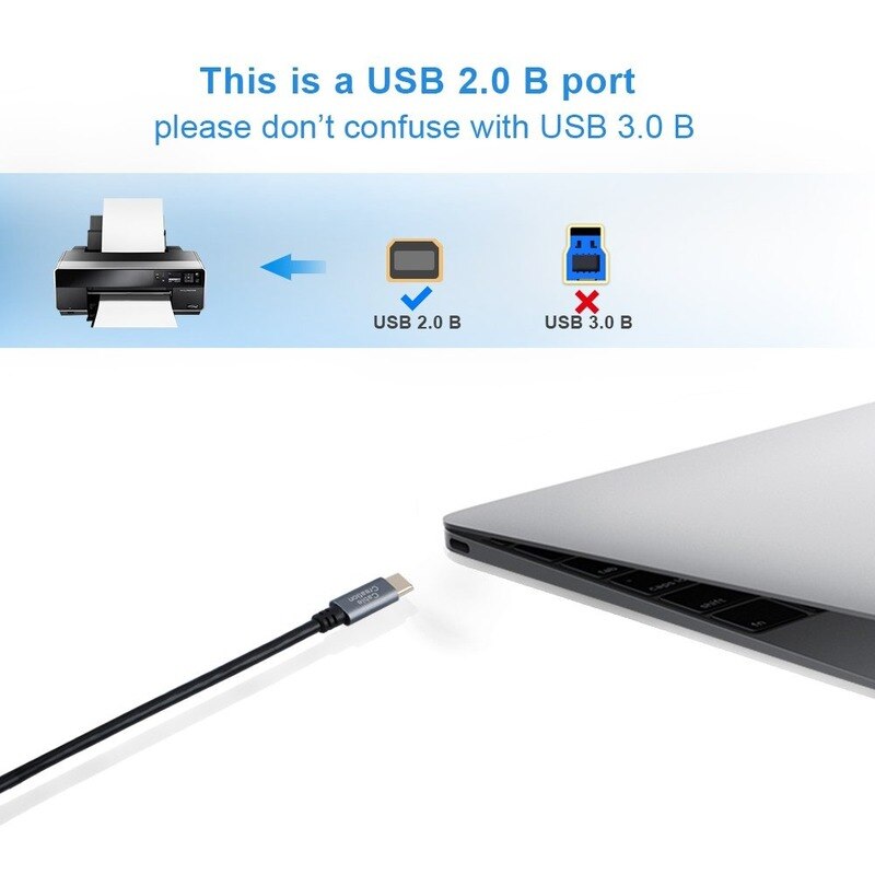 USB Type C to USB 2.0 B Male Printer & Scanner Cab... – Grandado