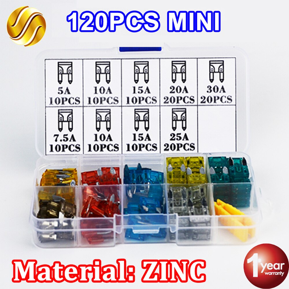 120pcs MINI Car Fuse 5A 7.5A 10A 15A 20A 25A 30A A... – Grandado