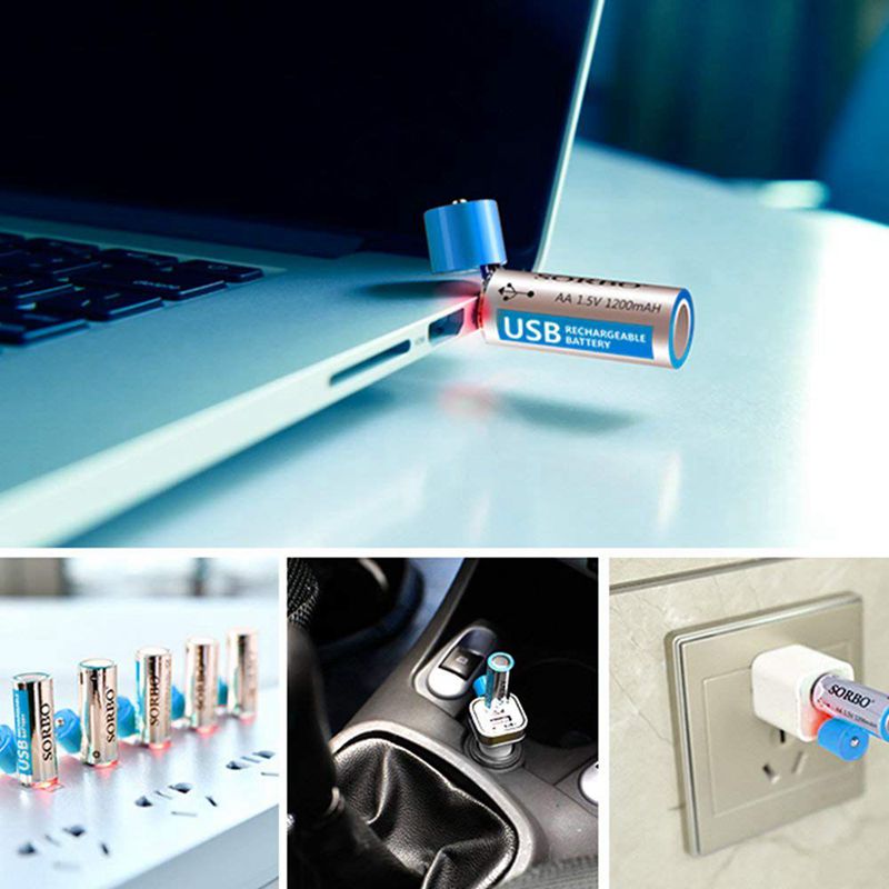 USB Rechargeable AA Lithium Batteries - Li-ion Bat... – Vicedeal
