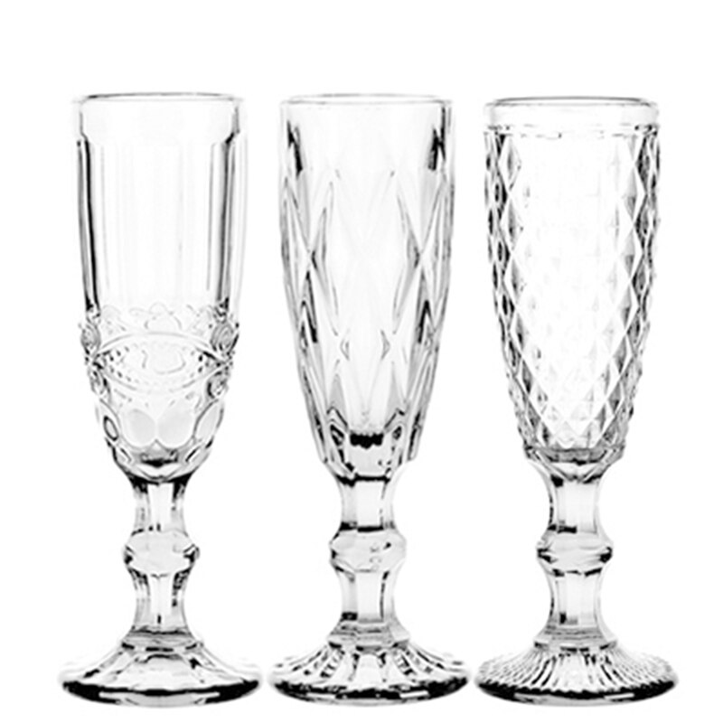 Vintage Color Relief Champagne Glass Fruit Juice G... – Grandado