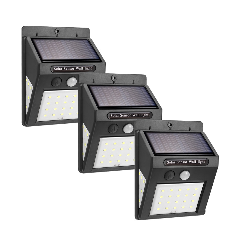 LED Solar Power PIR Motion Sensor Wall Light 20LED... – Grandado