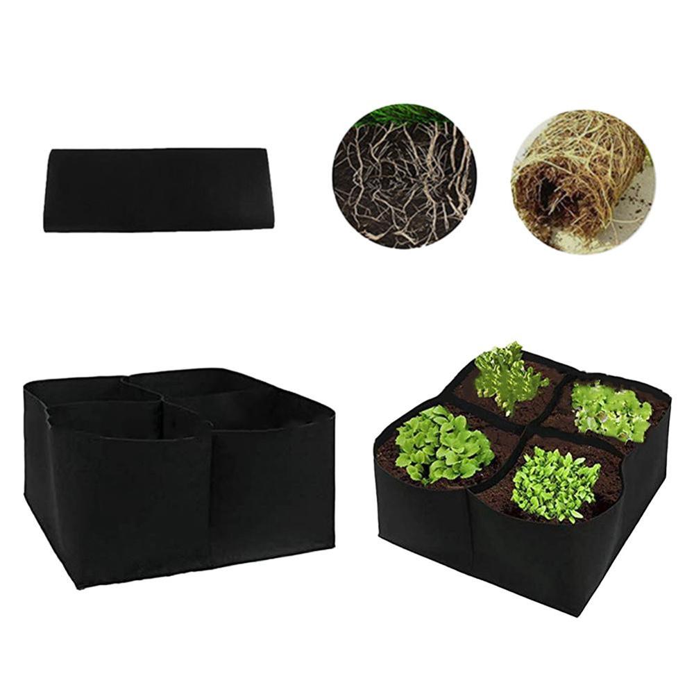 4-Hole Rectangular Container Planting Bag Grow Bag... – Grandado