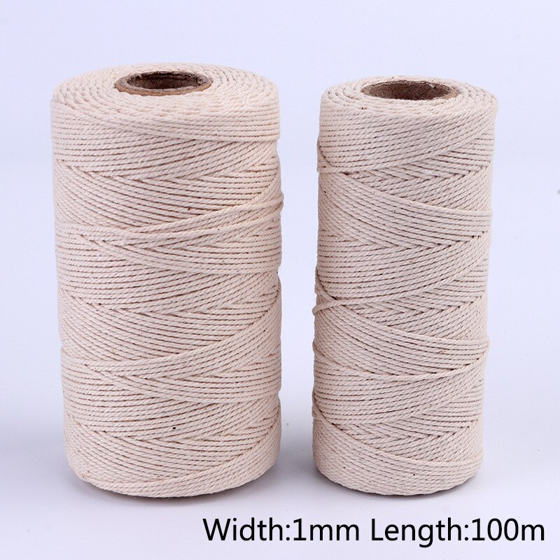 Beige Natural DIY Cotton Twisted Cord 100 m Macram... – Grandado