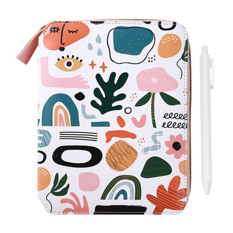 Cartoon Flower B6 Zipper Notebook Notepad with Pen... – Grandado