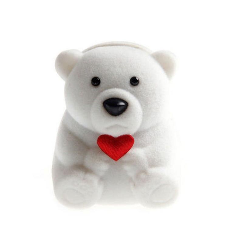 Lovely Bear Necklace Ring Box Animal Cartoon Earri... – Grandado