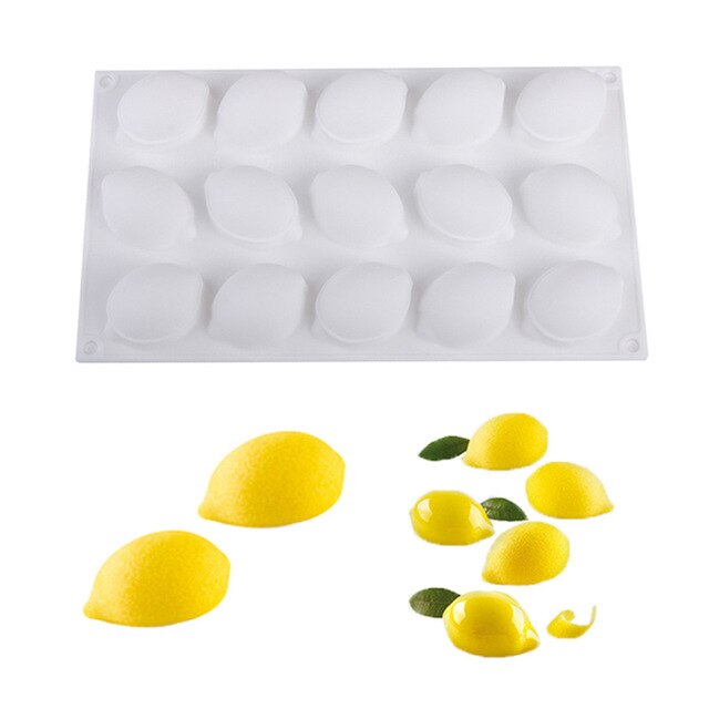 15 Cavity Lemon Shape Silicone Molds Cake Decorati... – Grandado